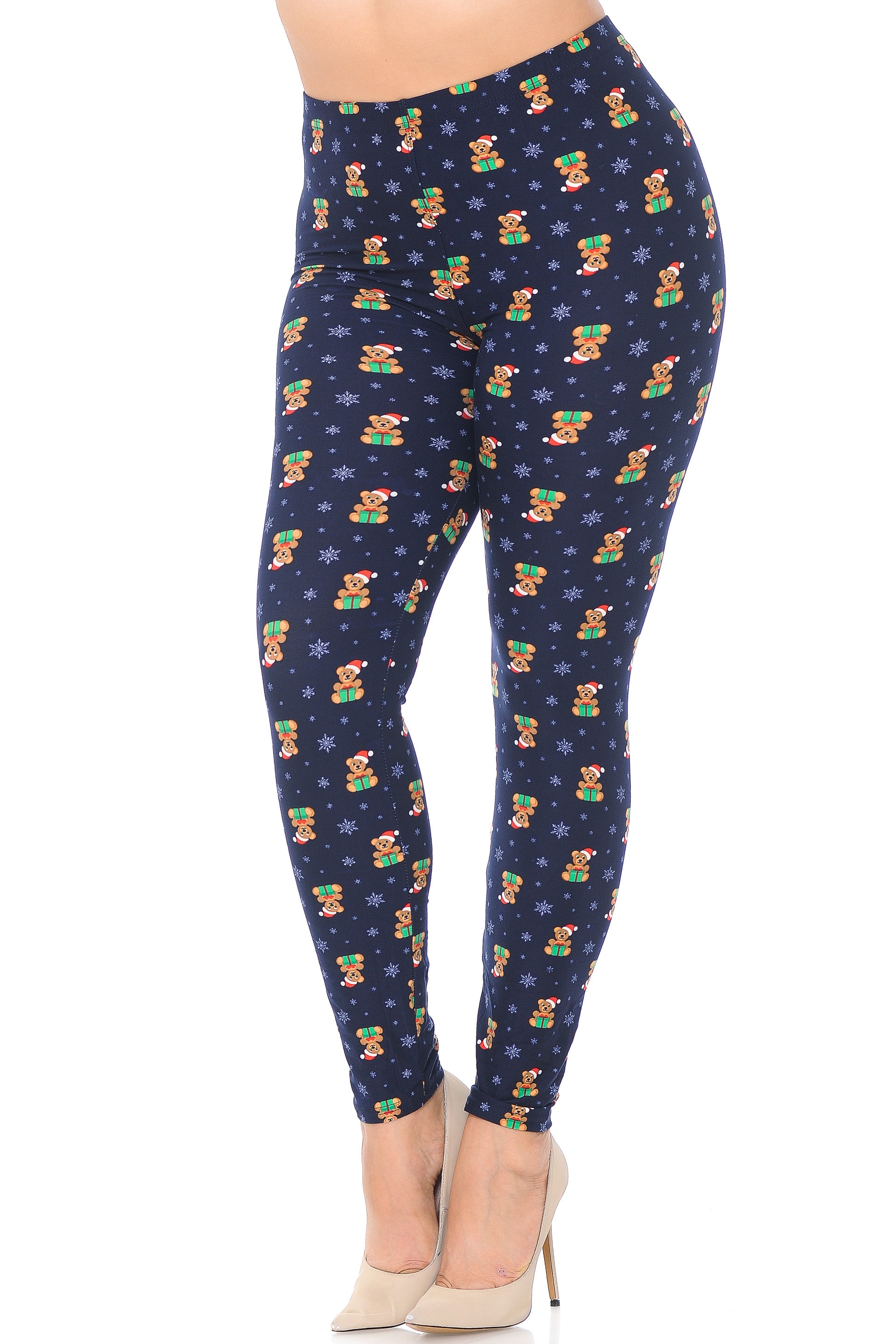 Buttery Smooth Christmas Teddy Bears Plus size Leggings | Only Leggings