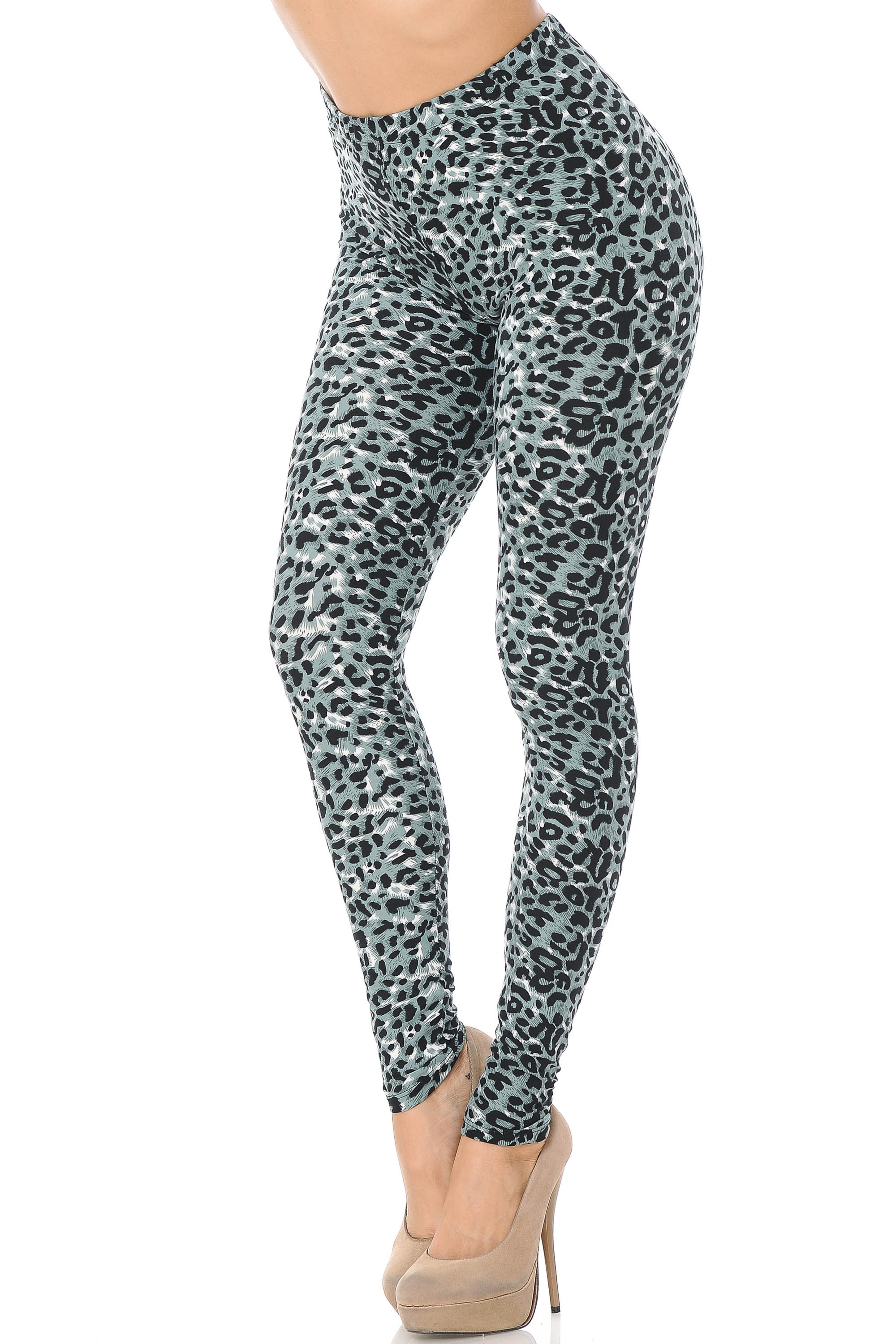 Brushed Snow Leopard Leggings | Only Leggings Superstore